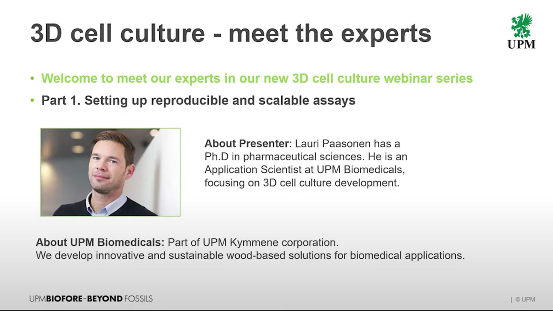 Part 1 Setting Up Reproducible And Scalable Assays Meet The Experts Webinar Upm Biomedicals